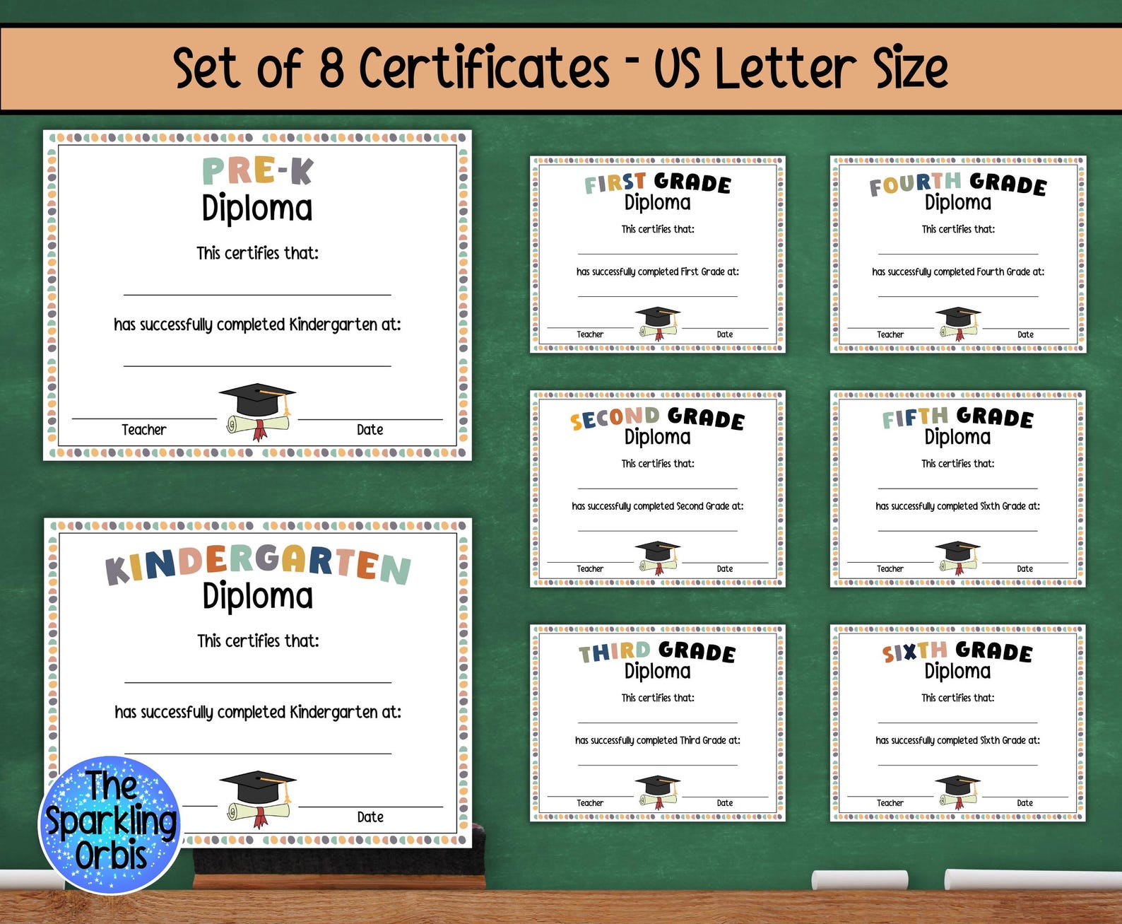 Printable Diplomas for Pre-k to Sixth Grade | Graduate Certificates ...
