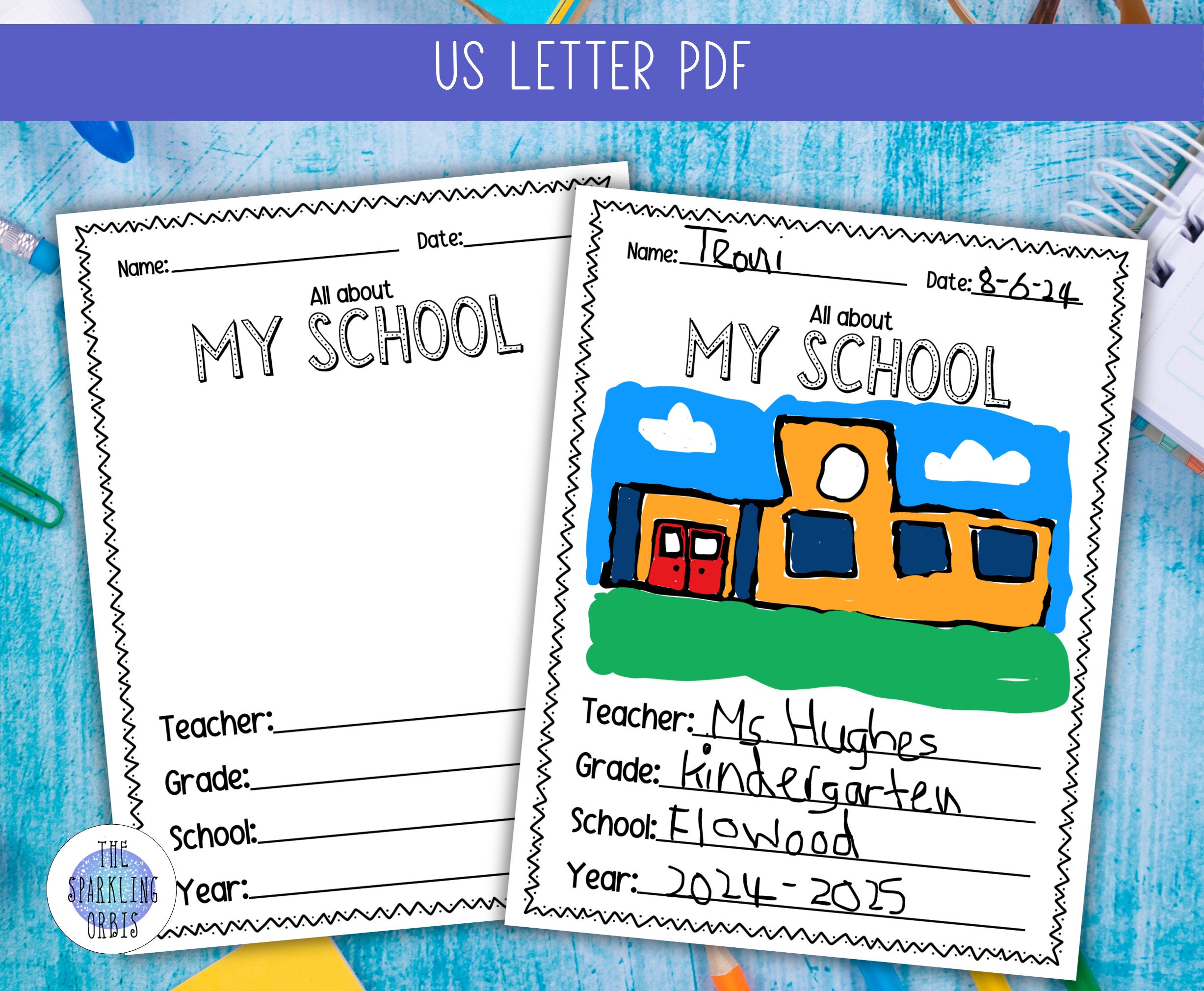 Printable Kindergarten Activity | All About My School | Kindergarten ...