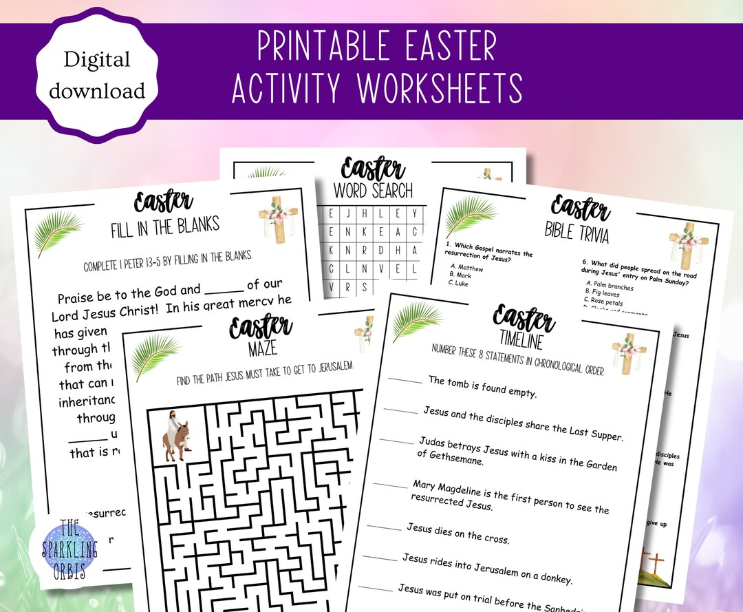 Printable Christian Easter Activities | Scripture Easter Worksheets ...