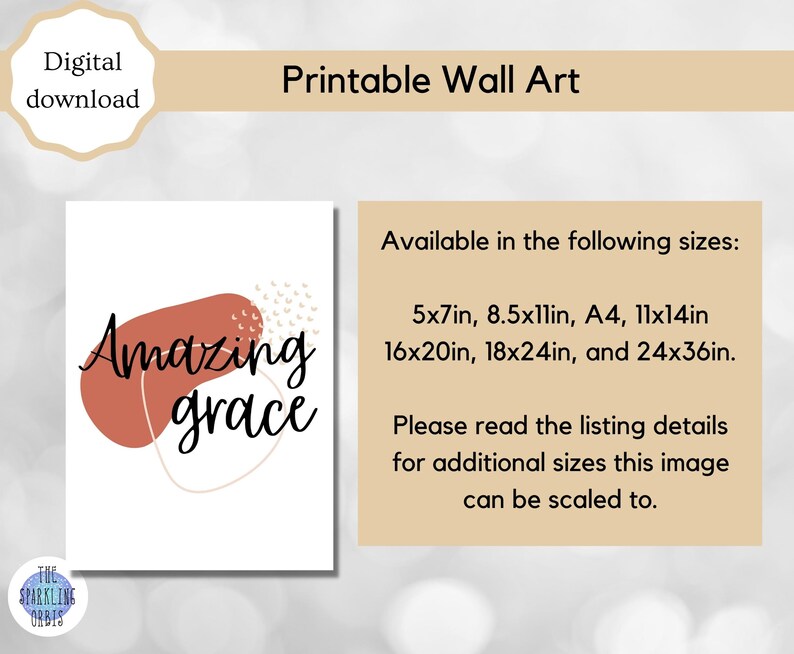 Printable Christian Wall Art Amazing Grace Poster Home - Etsy