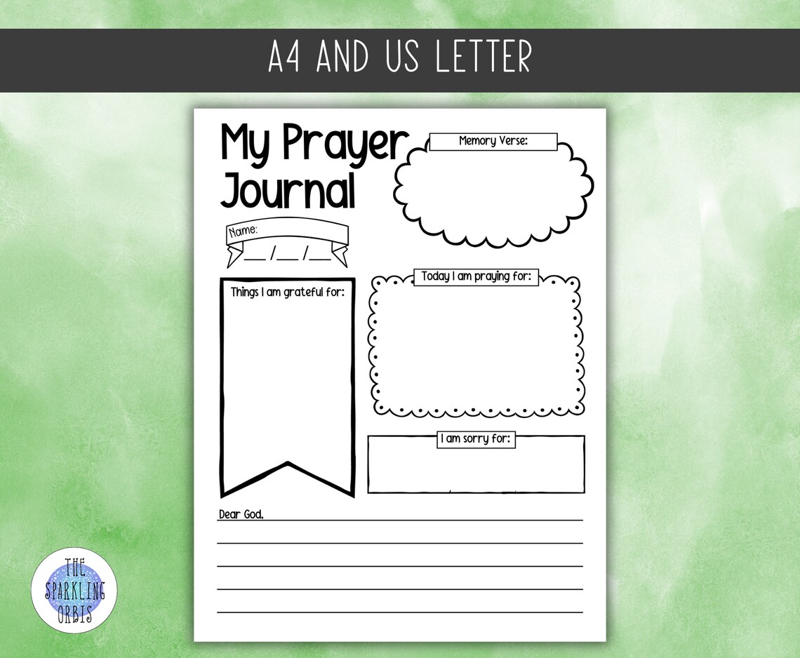 Printable My Prayer Journal Template for Children | Prayer Journal ...