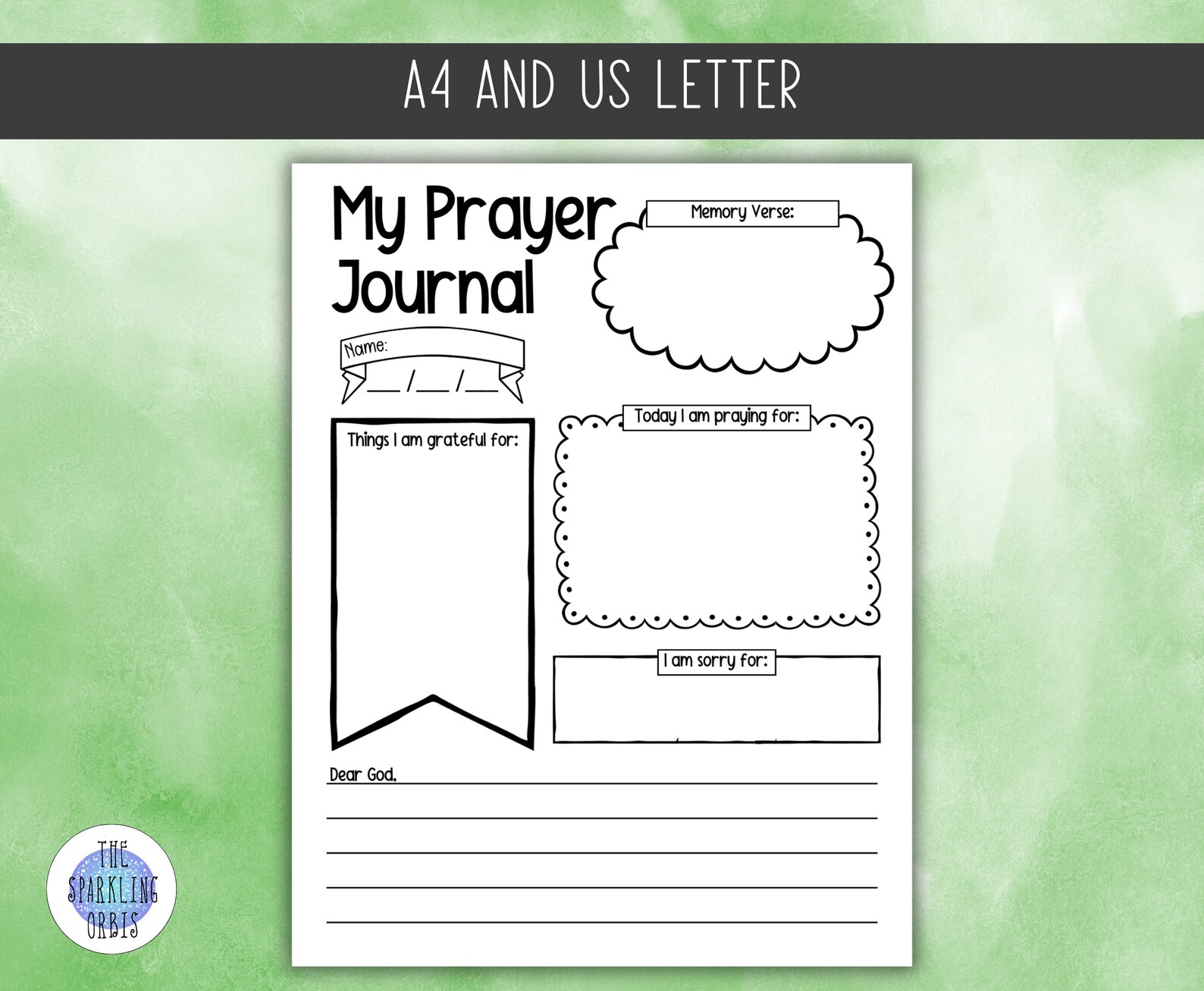 Printable My Prayer Journal Template for Children | Prayer Journal ...