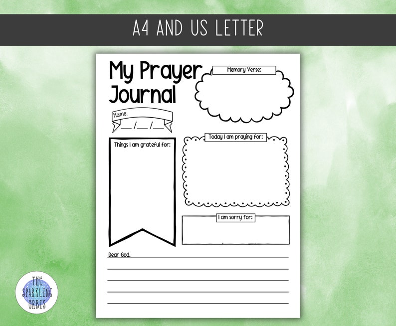 Printable My Prayer Journal Template for Children | Prayer Journal ...