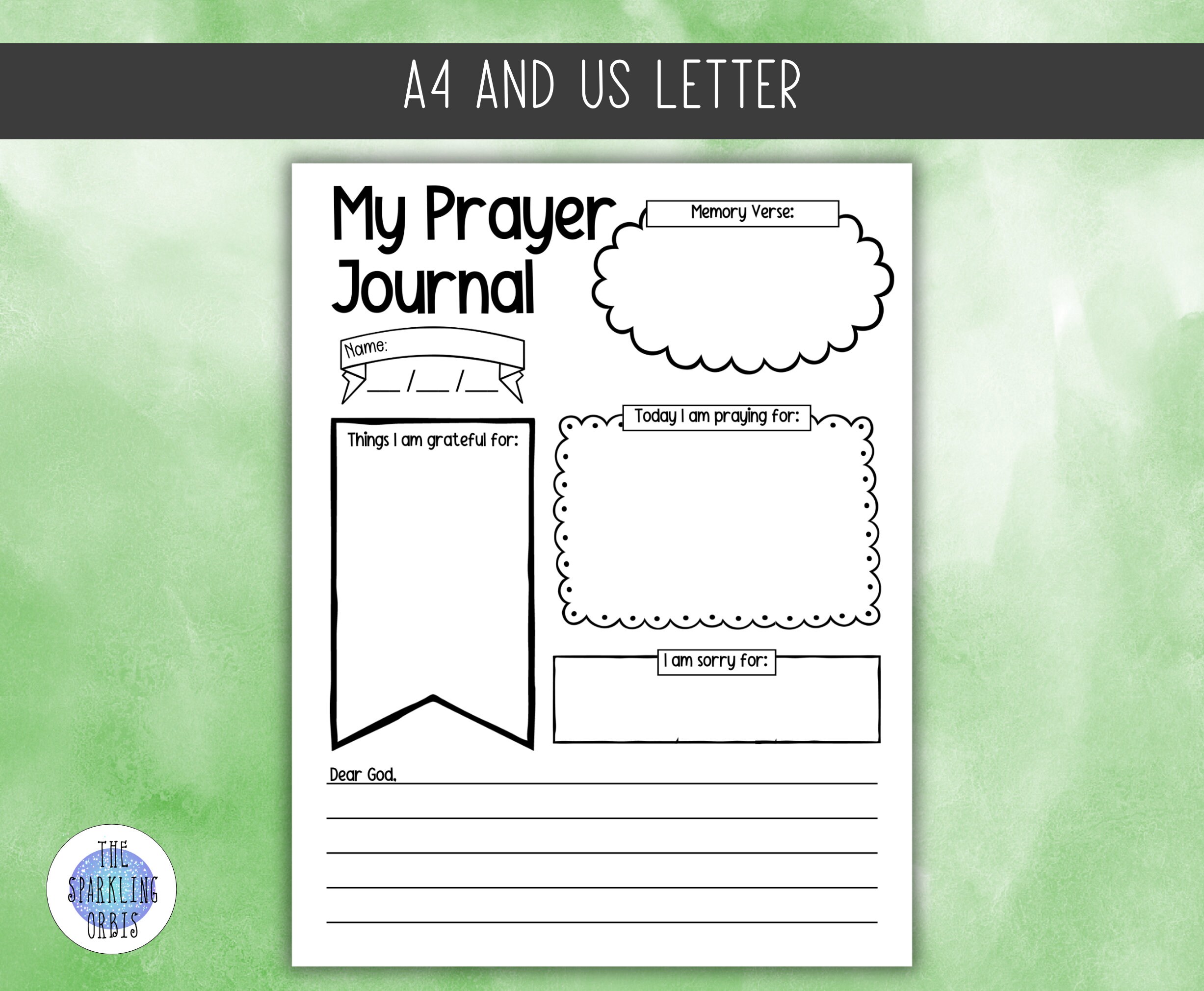 Printable My Prayer Journal Template for Children | Prayer Journal ...