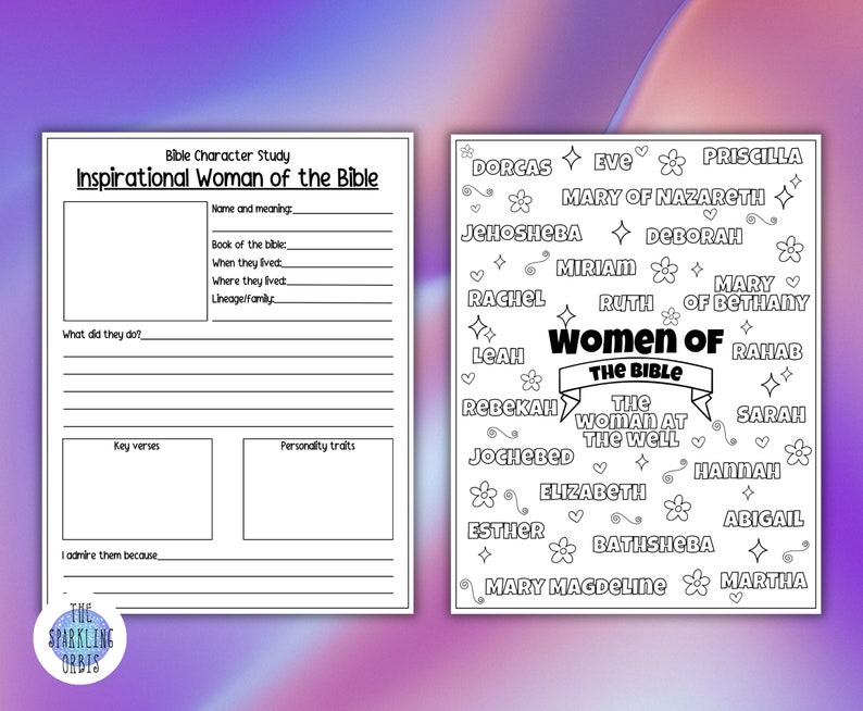 Printable Christian Women of the Bible Worksheet | Coloring Page ...