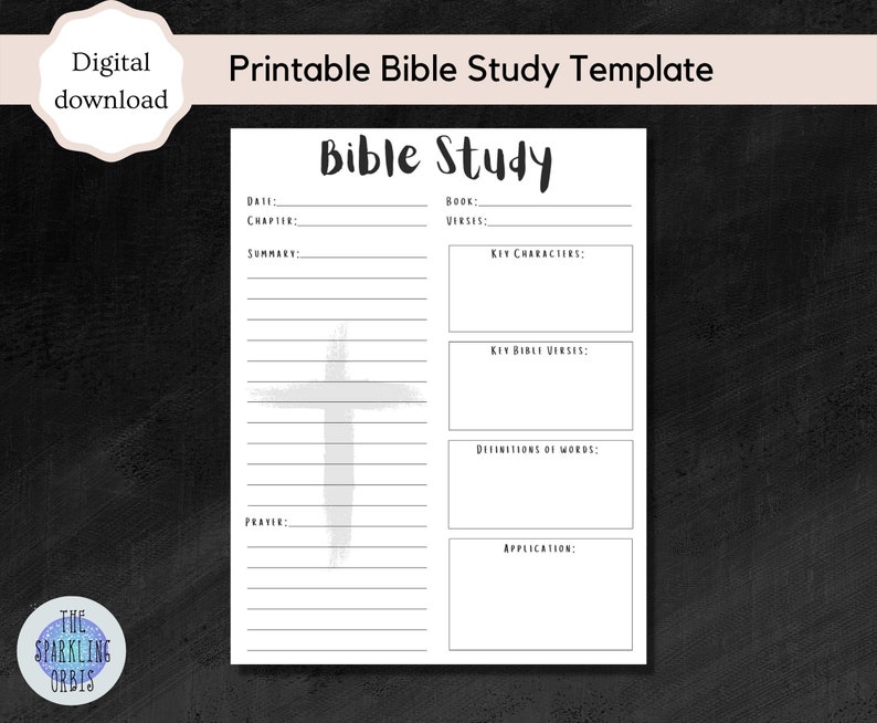 Printable Bible Study Template | Bible Study | Chapter and Verse ...