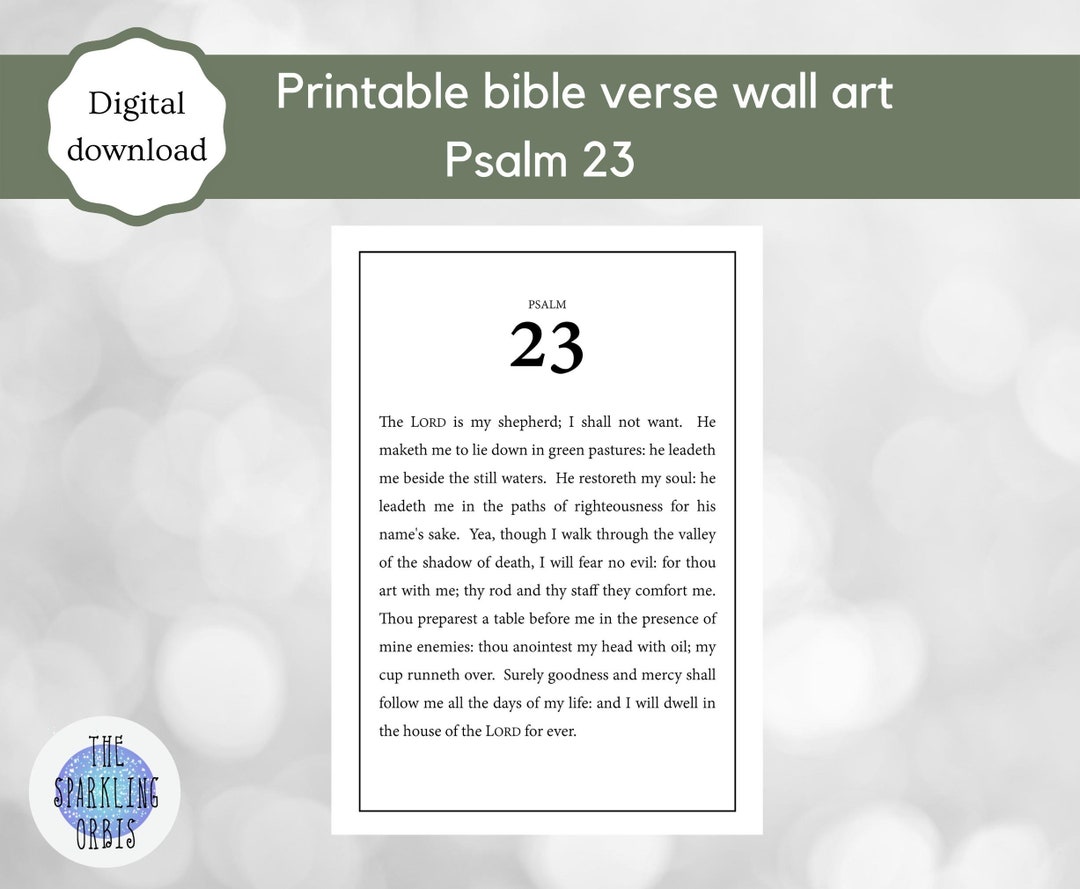 Psalm 23 | the Lord is My Shepherd | KJV | Bible Verse Wall Art ...