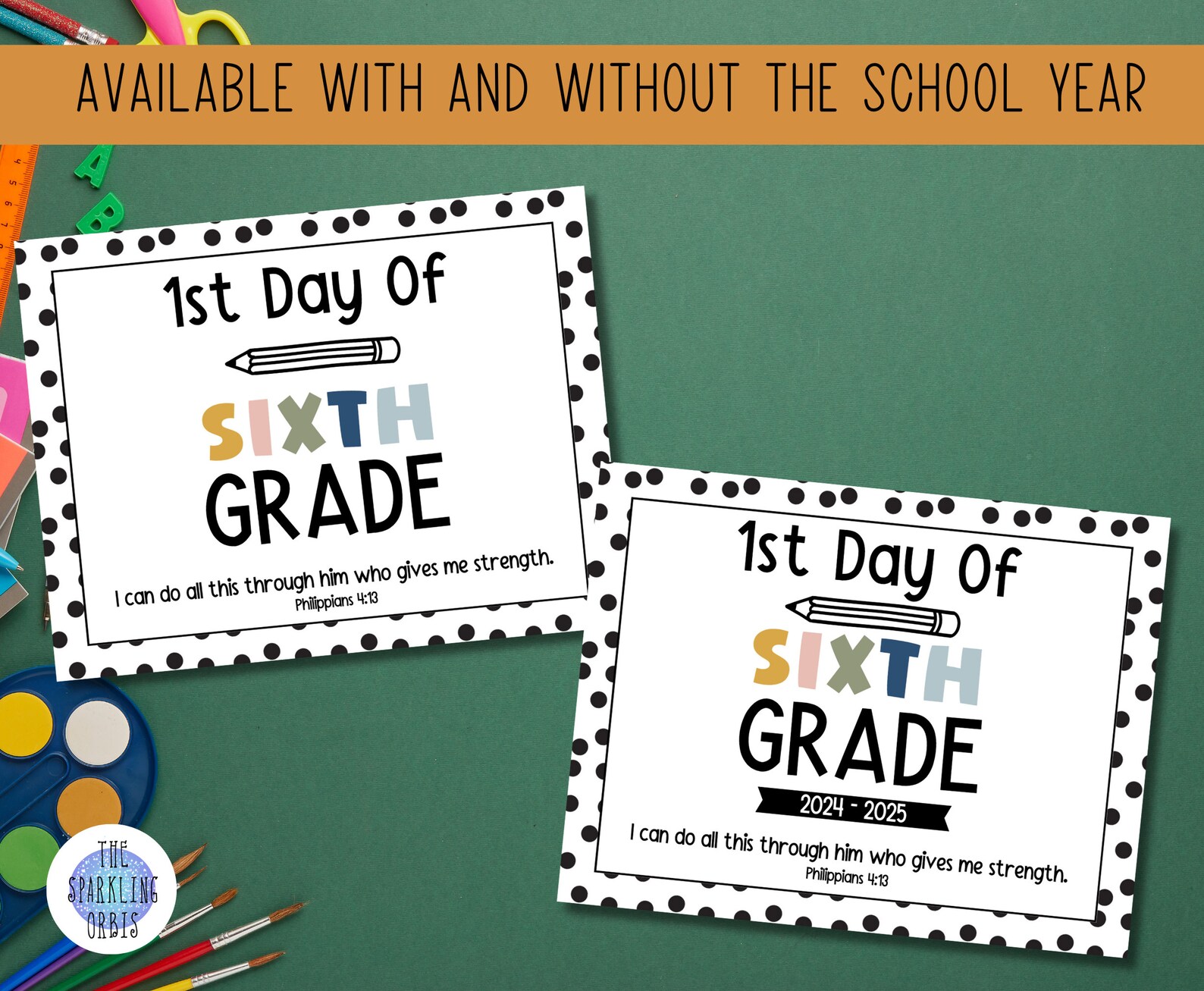 Printable Christian First Day of School Sign Bible Verses Back to ...