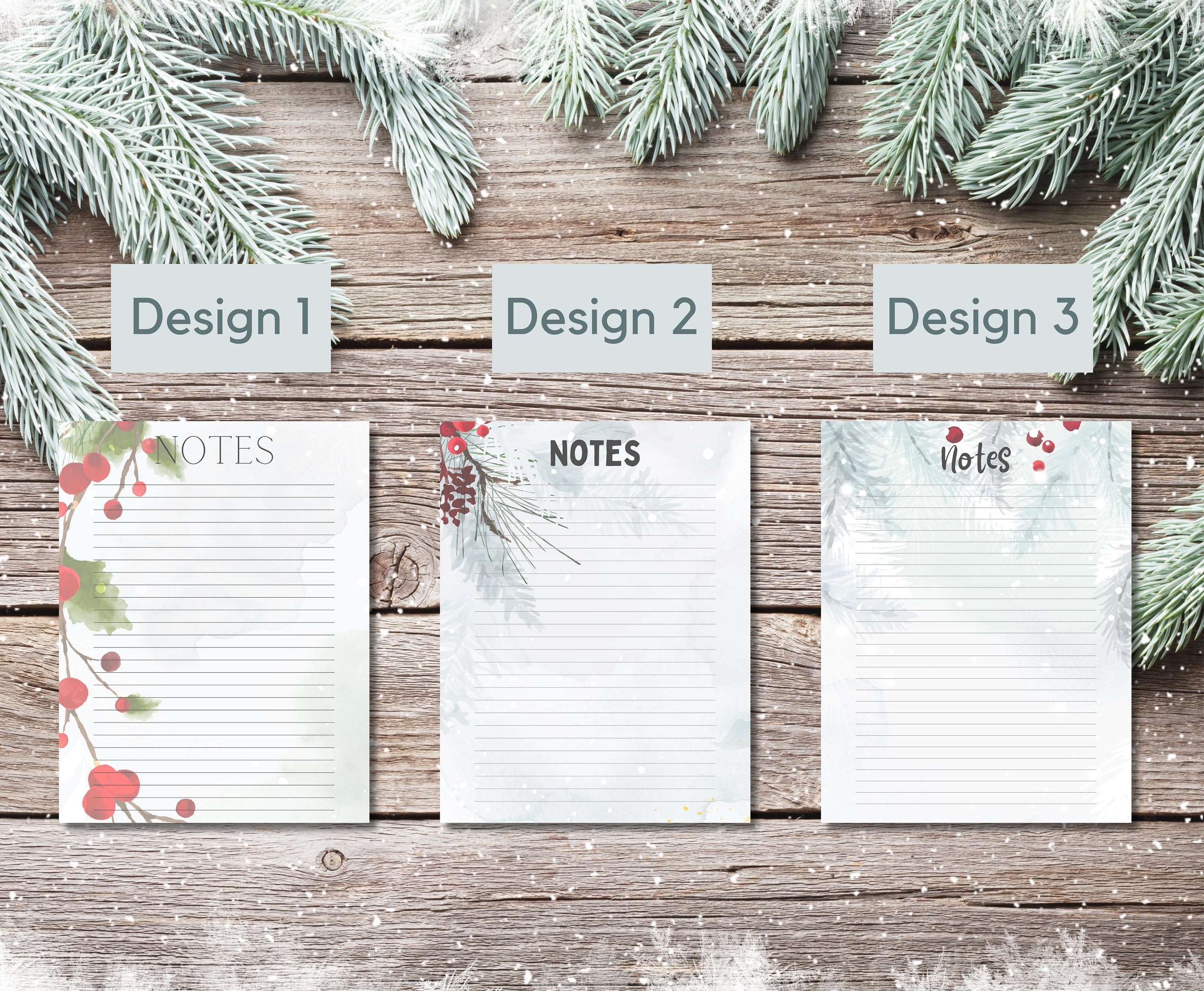 Printable Winter-themed Note Paper and To-do List Set Stationary Set To ...