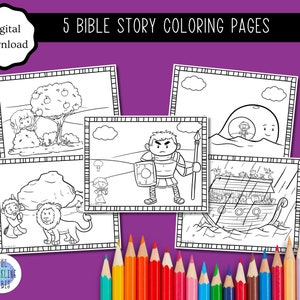 Printable Bible Stories Coloring Pages | Christian Coloring Pages | Set ...