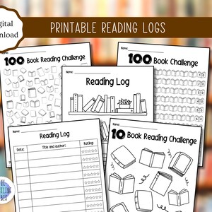 Printable Reading Log PDF | Kids Reading Tracker | Reading Challenge ...