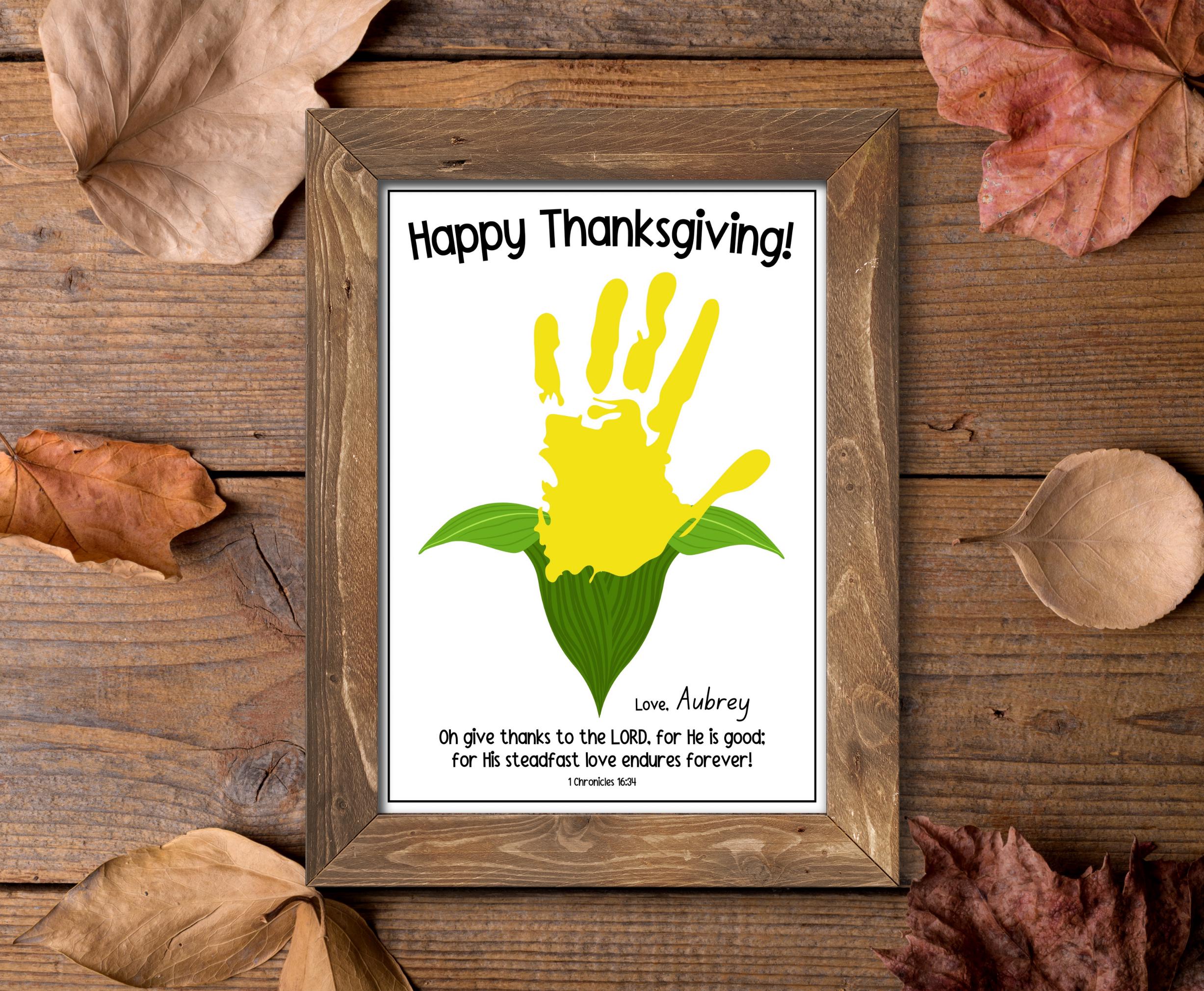 Printable Thanksgiving Handprint Craft: Bible Verse Activity (digital ...