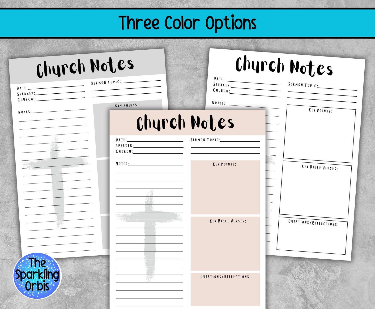 Printable Church Notes Template | Sermon Notes | Church Notes | Note ...