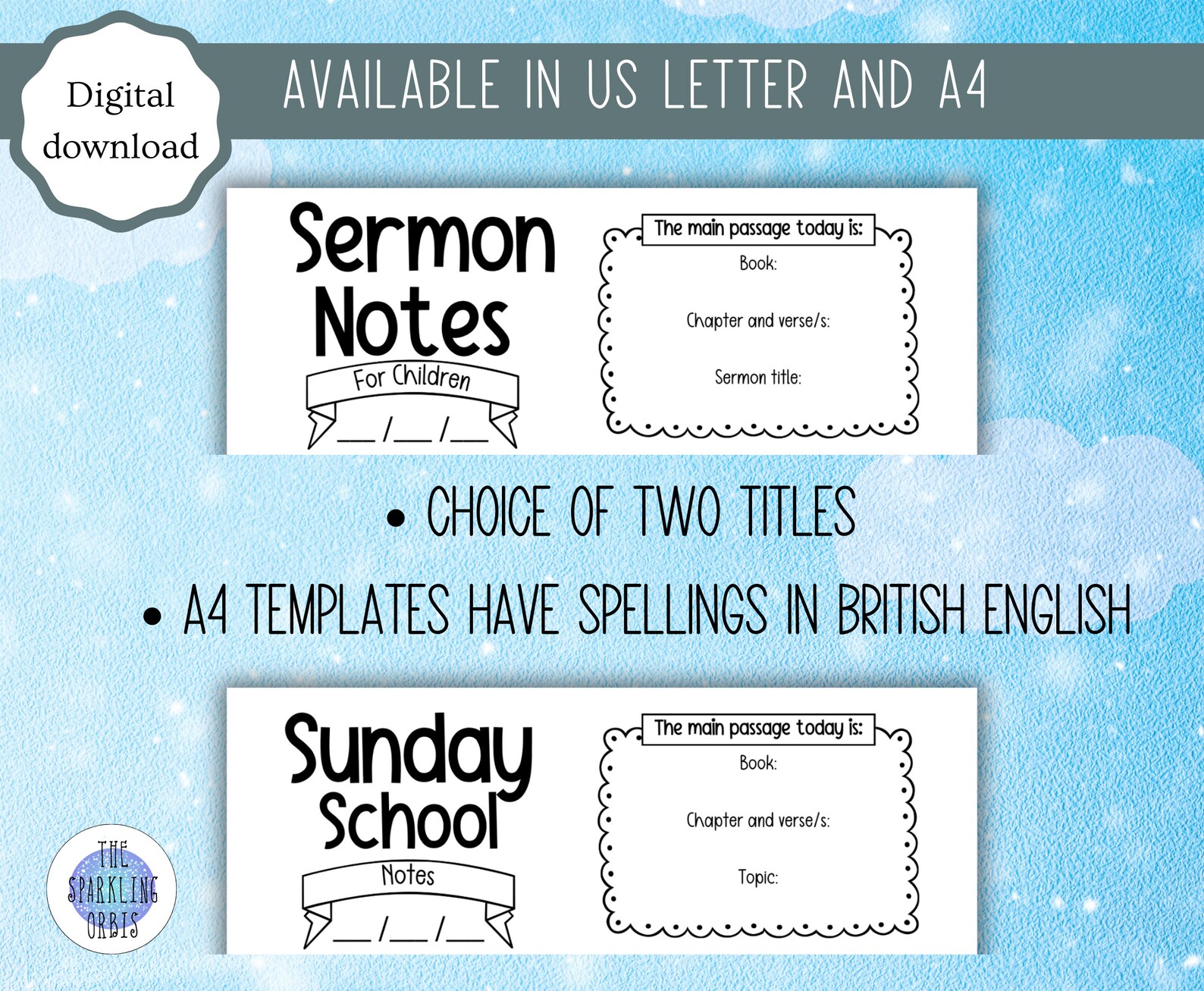 Printable Sermon Notes Template for Children Sermon Notes Church Notes ...