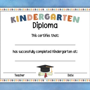Printable Diplomas for Pre-k to Sixth Grade | Graduate Certificates ...