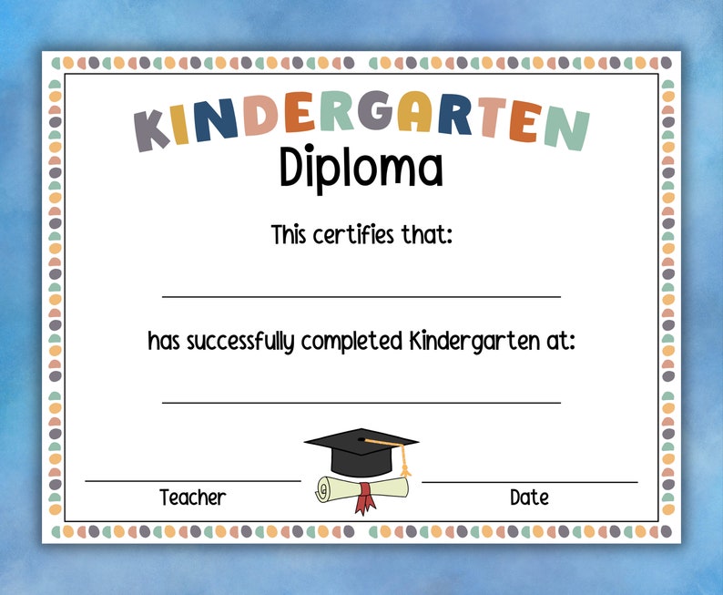Printable Diplomas for Pre-k to Sixth Grade | Graduate Certificates ...