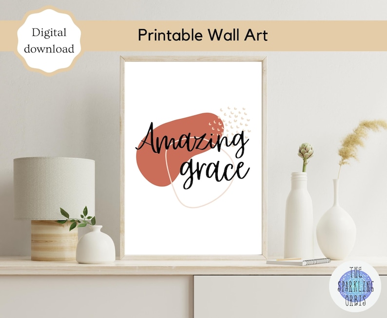 Printable Christian Wall Art Amazing Grace Poster Home - Etsy