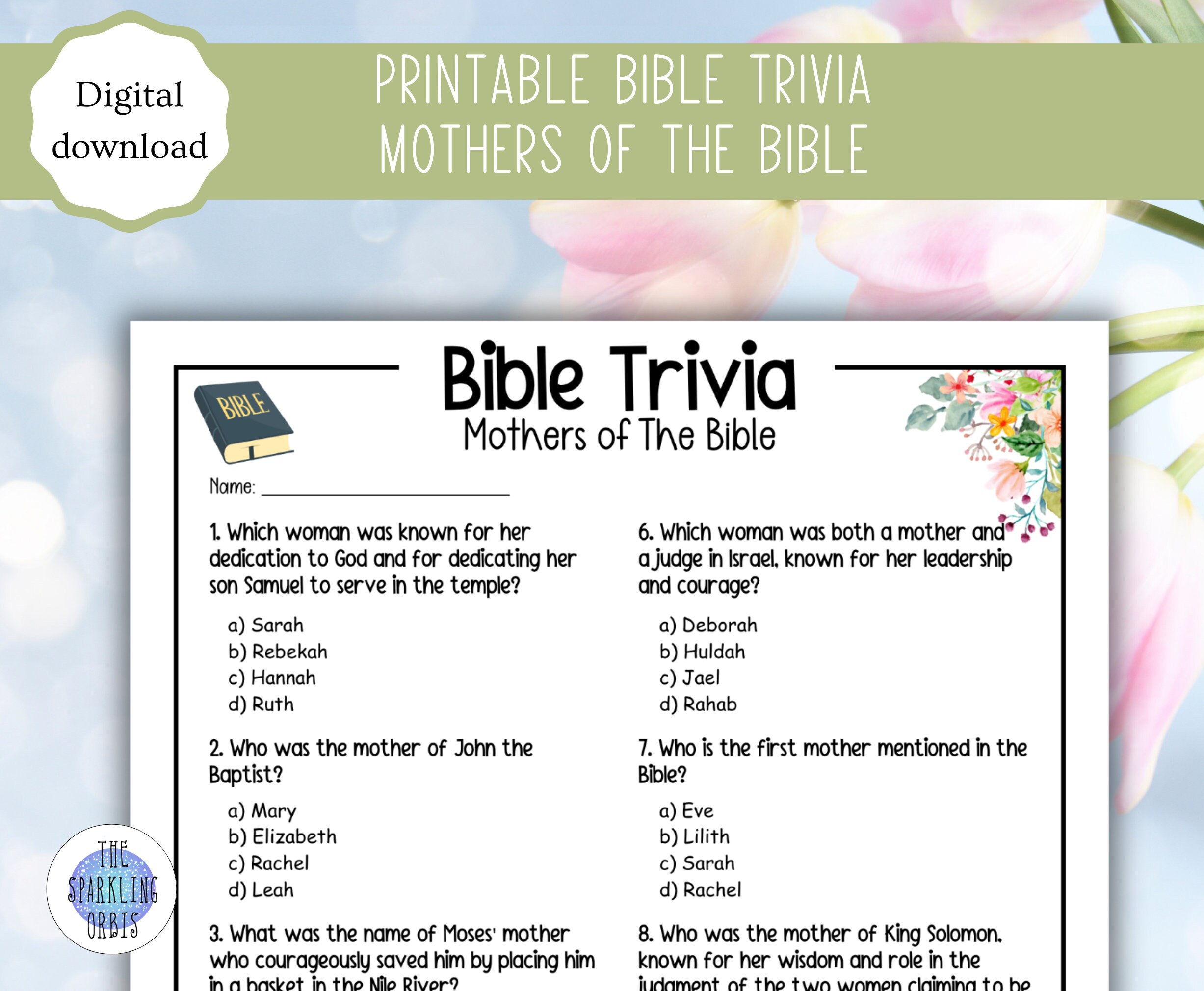 Printable Mother's Day Bible Trivia | Mothers of the Bible | Mother's ...
