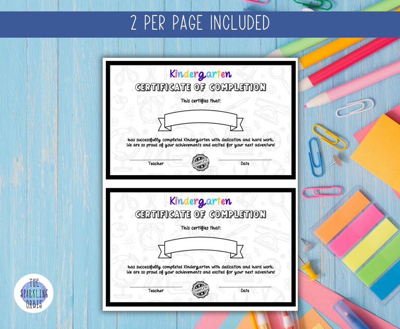Printable Kindergarten Certificate of Completion | Kindergarten ...