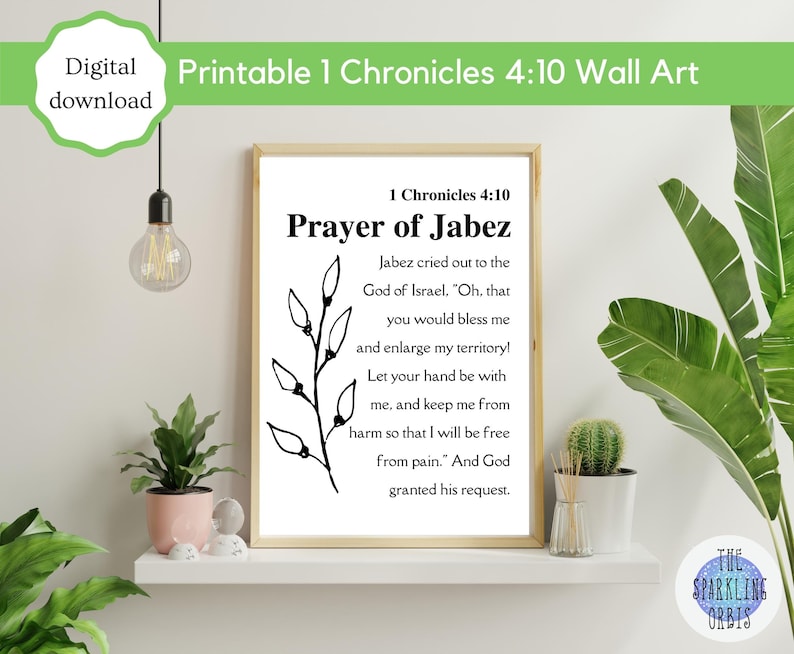 Printable Bible Verse Wall Art | 1 Chronicles 4:10 | Prayer of Jabez ...