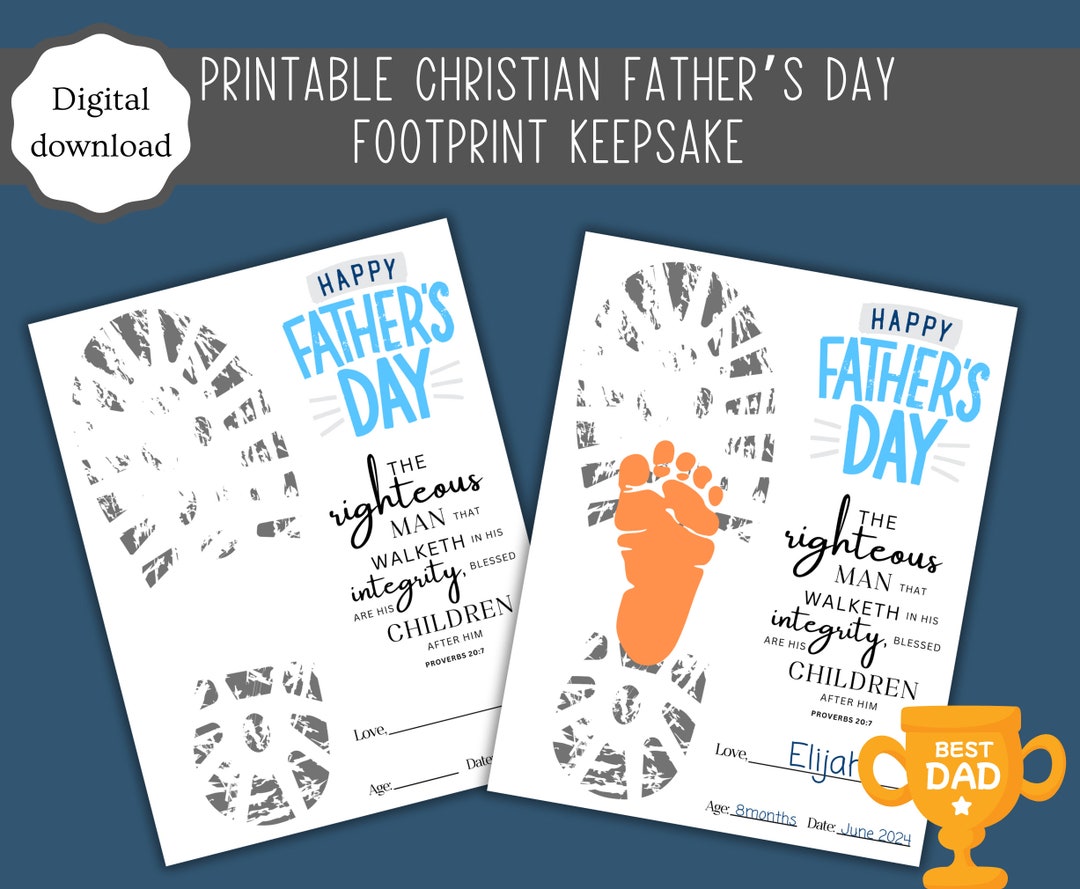 Printable Father's Day Footprint Keepsake | Christian Father's Day ...