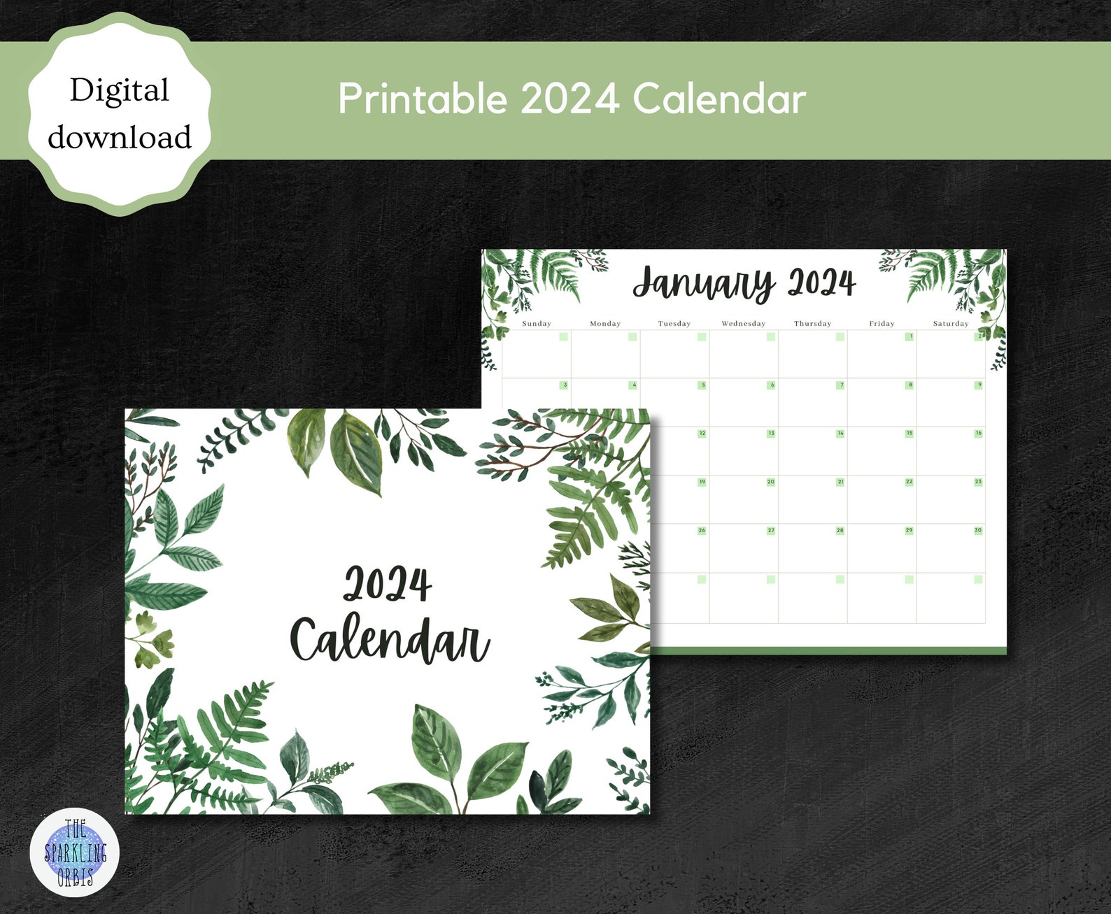 Printable 2024 Monthly Calendar | Calendar | A4 and US Letter| Digital ...
