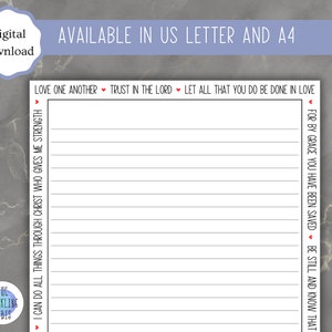 Printable Christian-themed Note Paper | Bible Verse | 8.5x11in | A4 ...