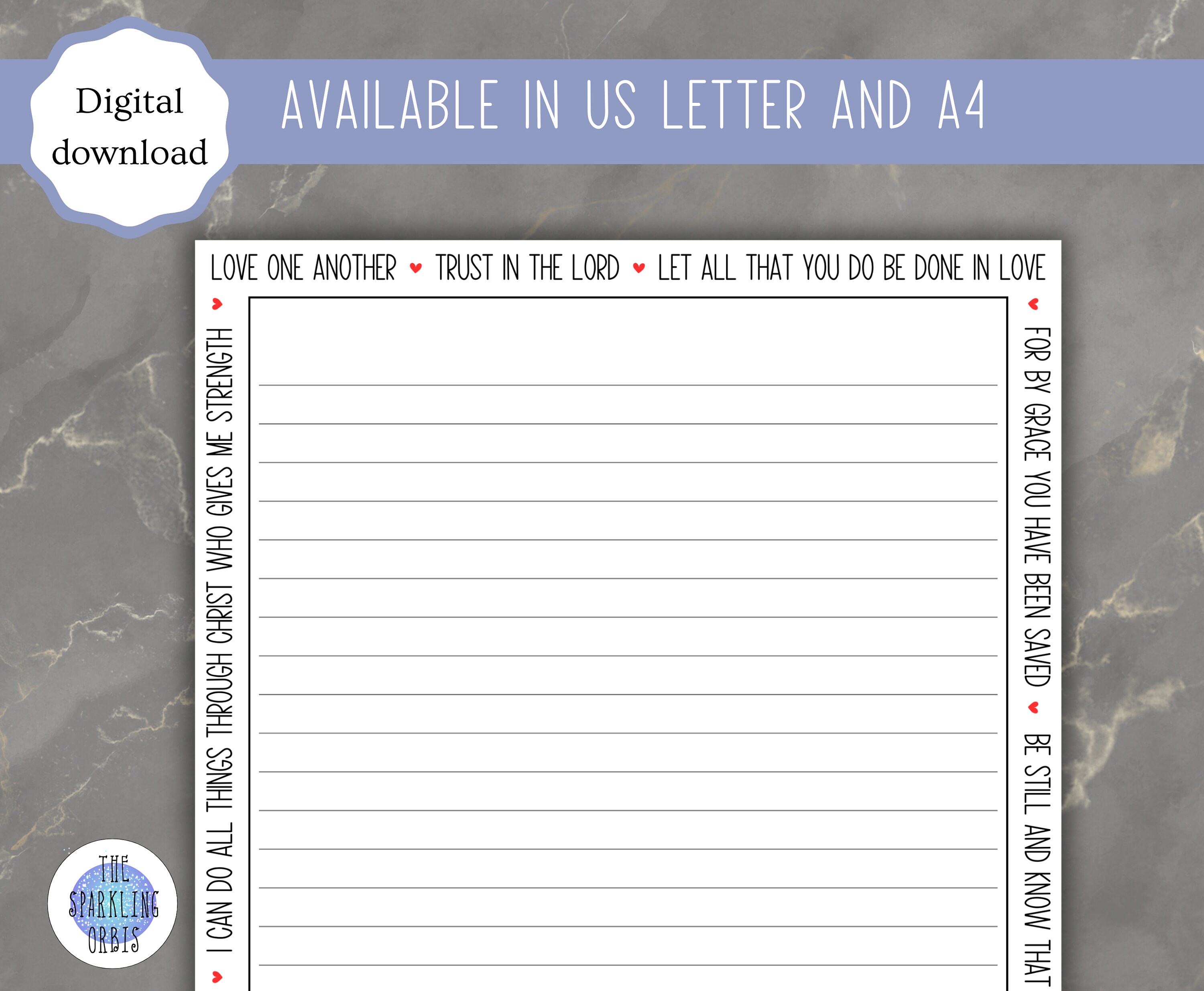 Printable Christian-themed Note Paper | Bible Verse | 8.5x11in | A4 ...