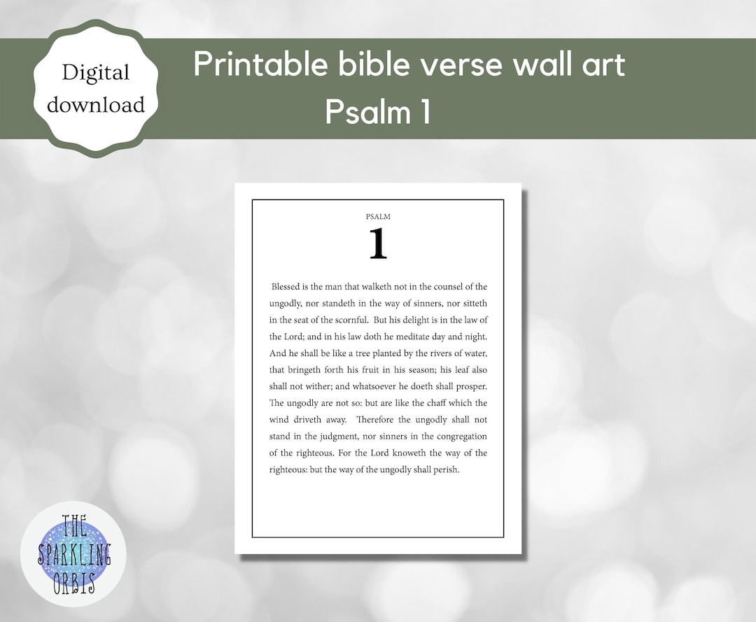 Psalm 1 | KJV | Bible Verse Wall Art | Digital Download | Printable ...