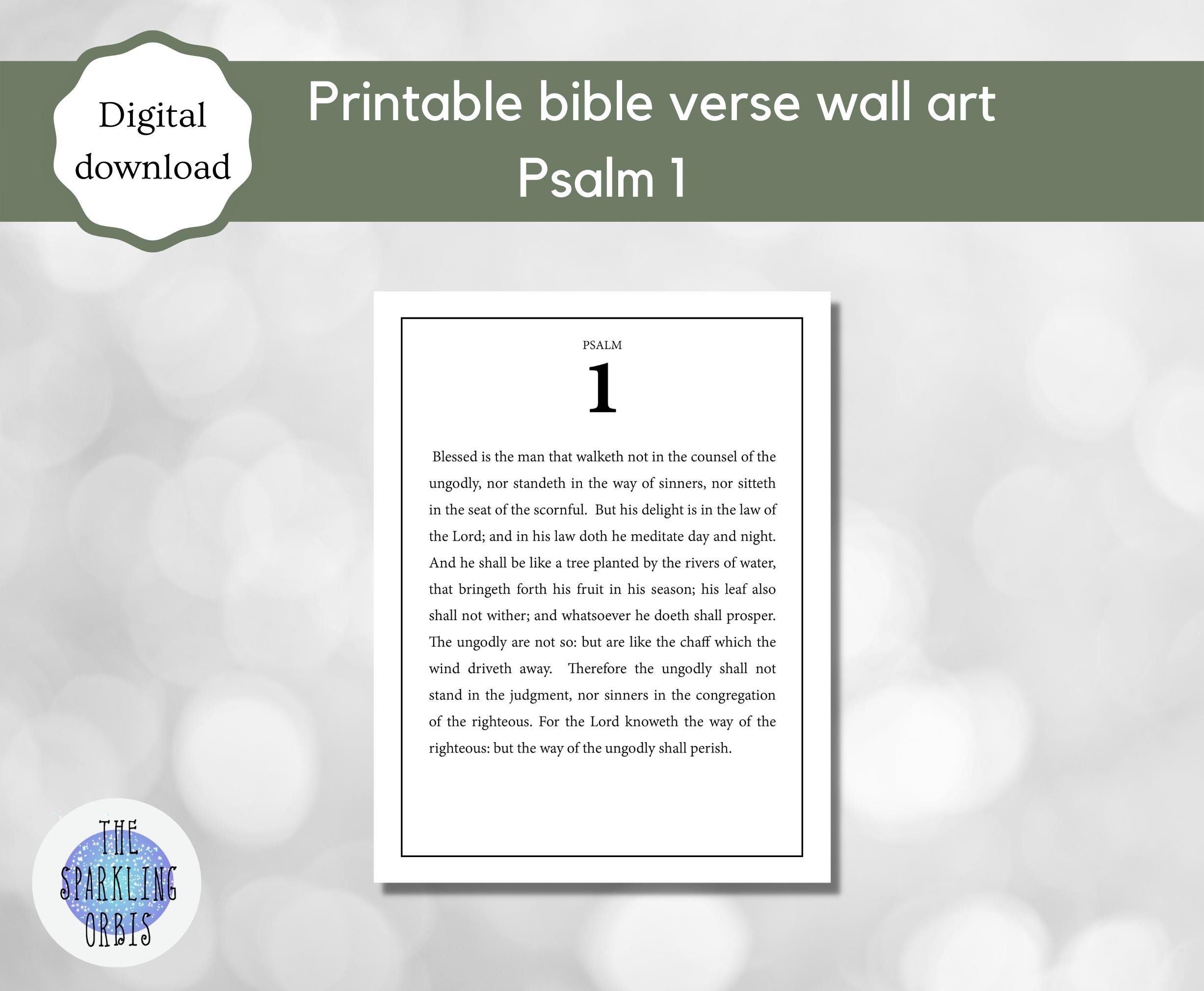 Psalm 1 | KJV | Bible Verse Wall Art | Digital Download | Printable ...