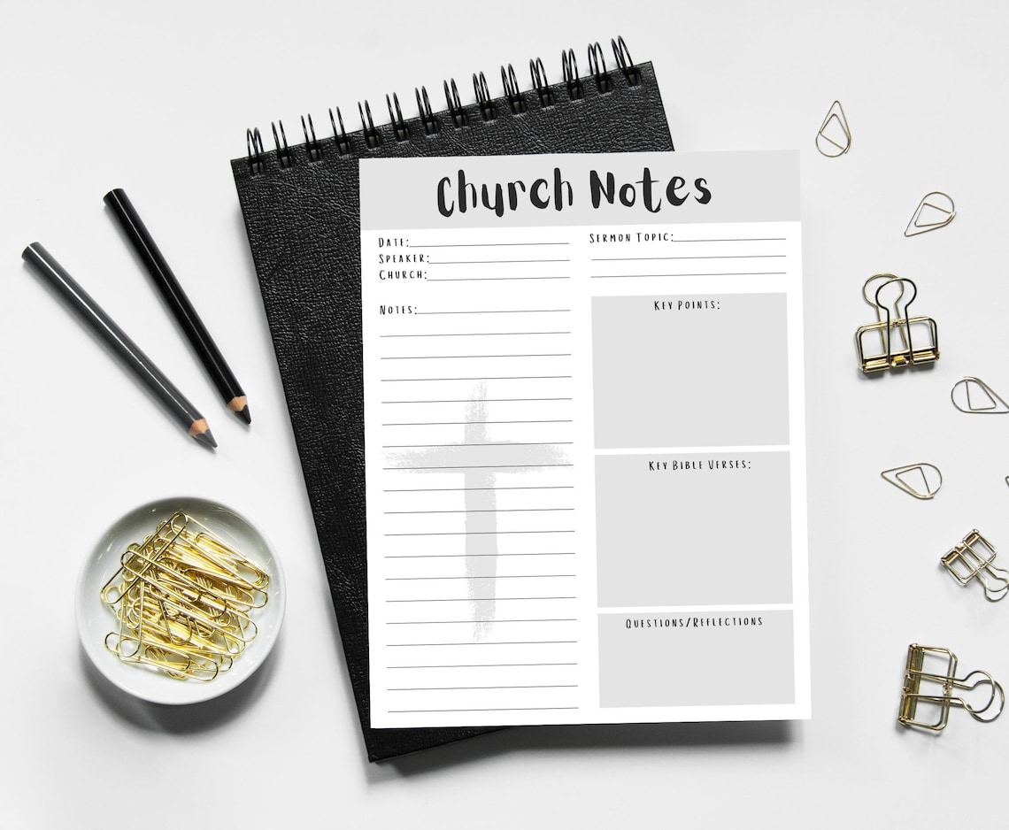 Printable Church Notes Template | Sermon Notes | Church Notes | Note ...