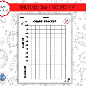 Printable Grade Tracker for Students | Student Data | Progress Tracker ...