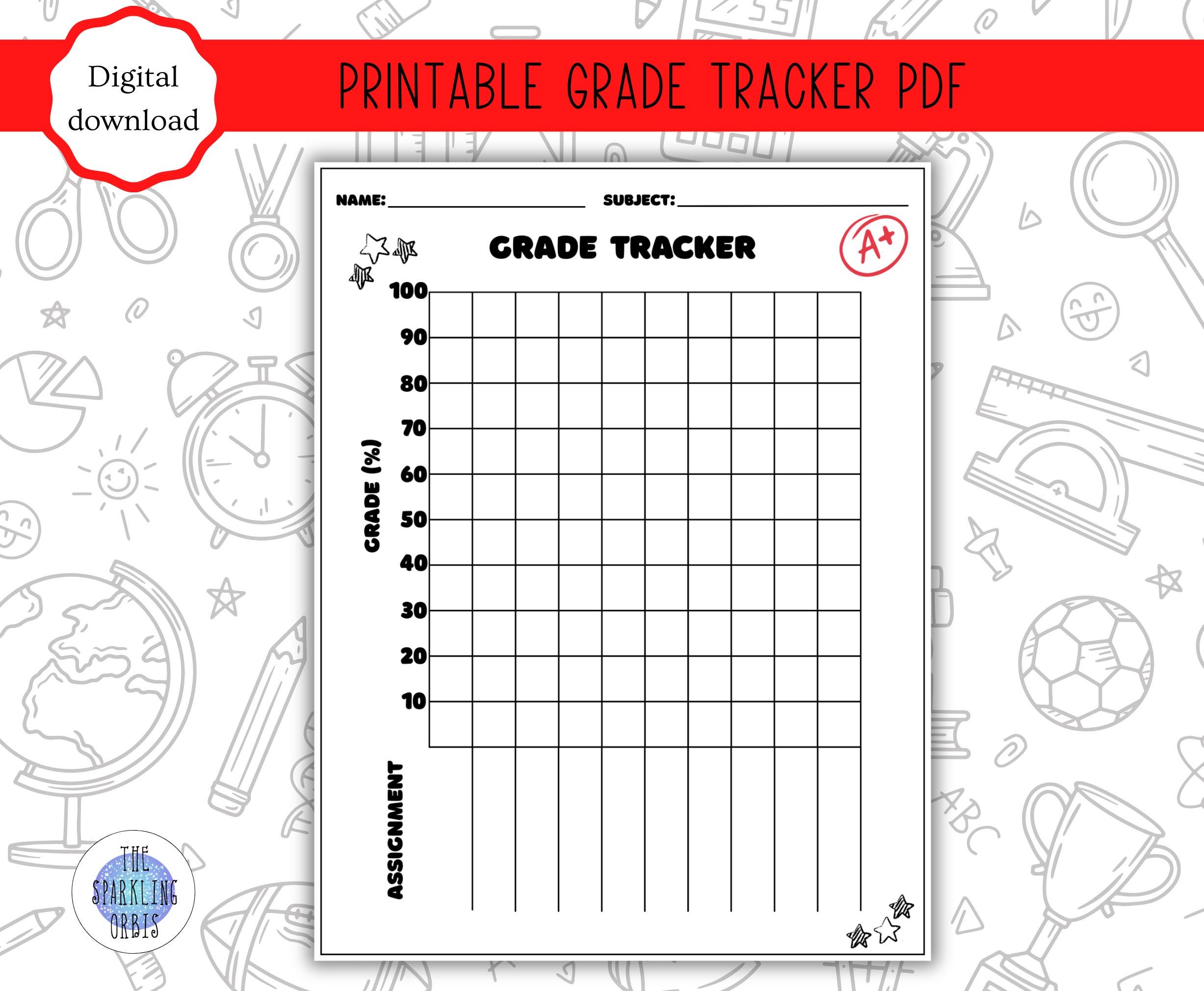 Printable Grade Tracker for Students | Student Data | Progress Tracker ...