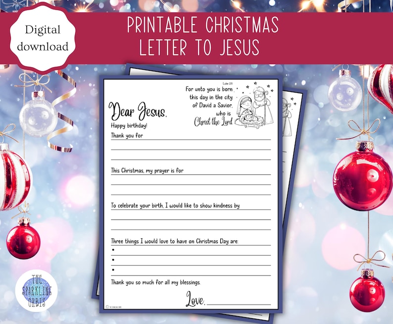 Printable Christian Christmas Worksheet | Letter to Jesus | Jesus ...