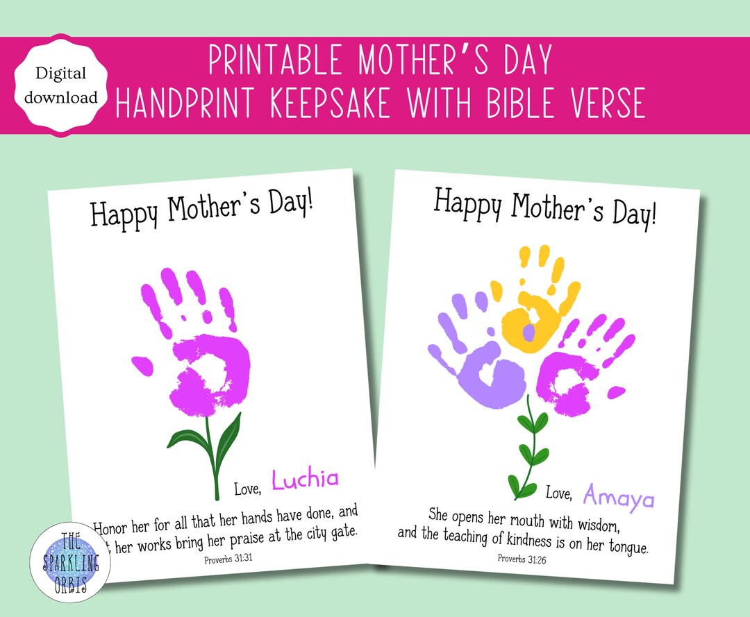 Printable Mother's Day Keepsake | Christian Mother's Day Craft ...
