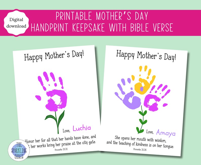 Printable Mother's Day Keepsake | Christian Mother's Day Craft ...