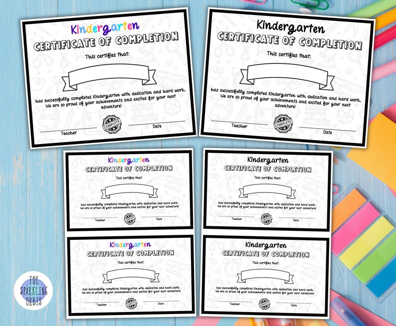 Printable Kindergarten Certificate of Completion | Kindergarten ...