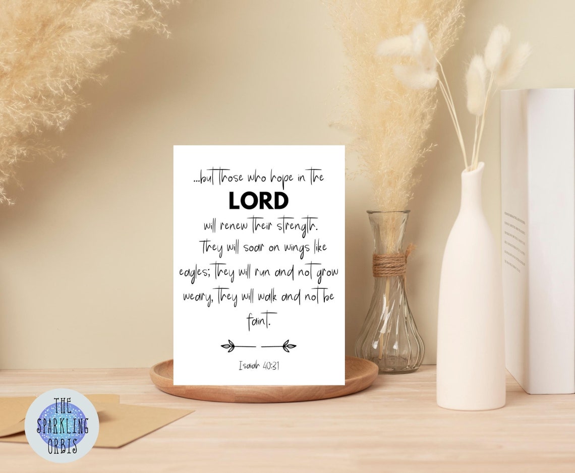 Printable Bible Verse Greetings Cards Set of 3 Isaiah 40 - Etsy