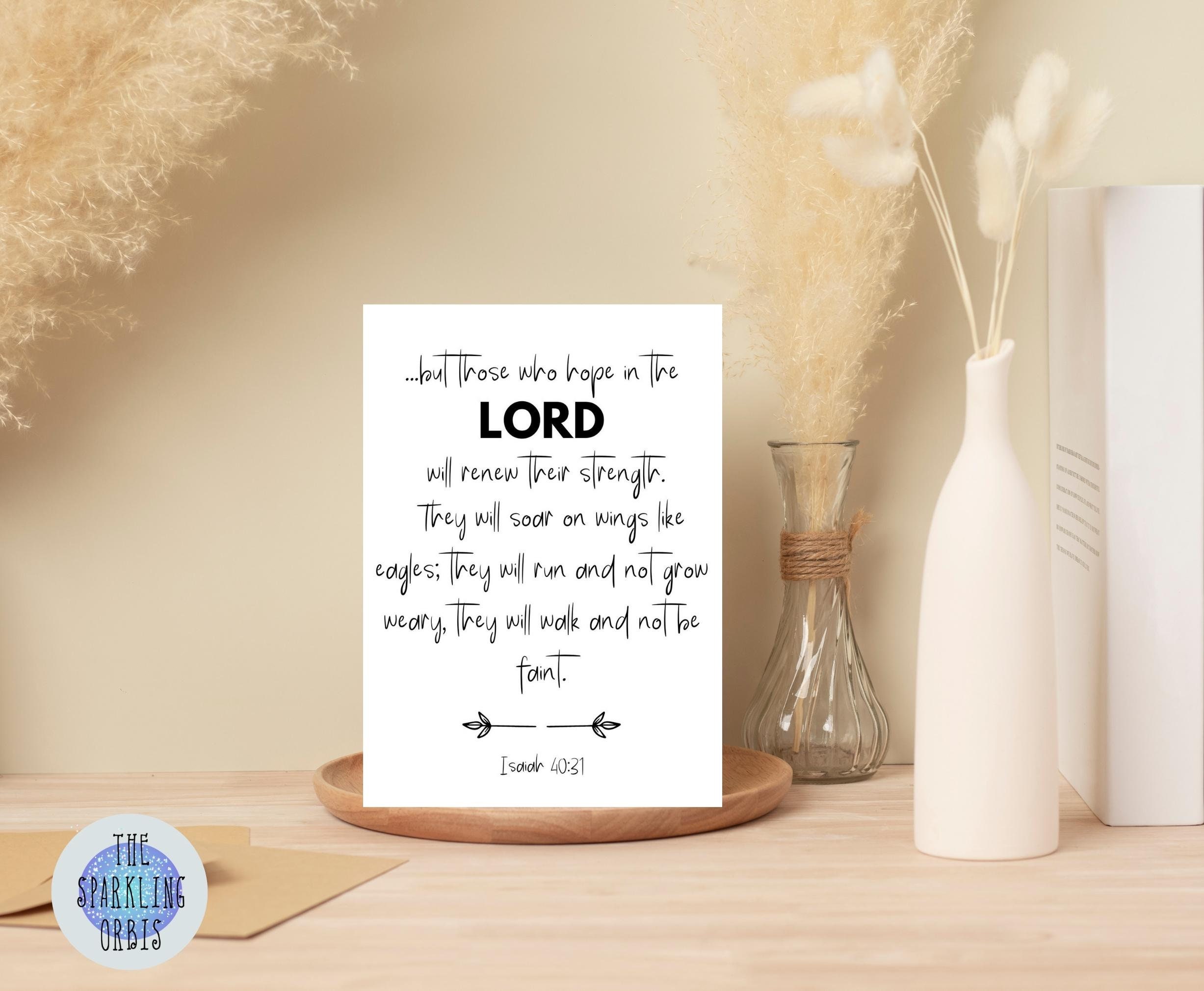 Printable Bible Verse Greetings Cards | Set of 3 | Isaiah 40 Verse 31 ...