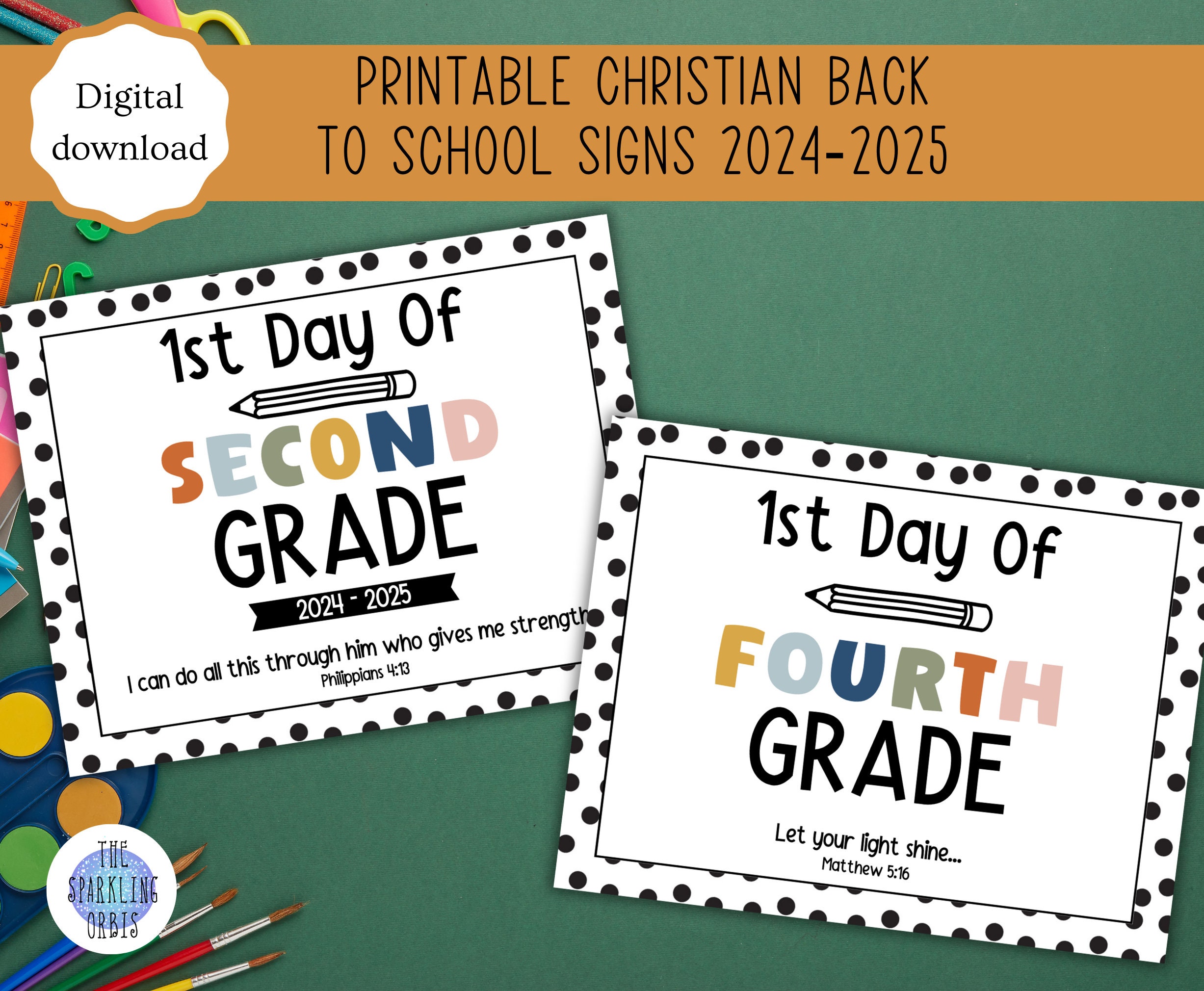 Printable Christian First Day of School Sign Bible Verses Back to ...