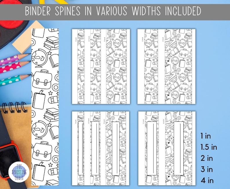 Printable Color-in Binder Cover Page and Spine | Kindergarten - 6th ...