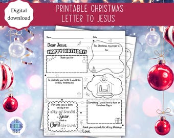 Printable Christian Christmas Worksheet | Letter to Jesus | Jesus ...