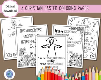 Christian Easter Coloring Pages - Etsy