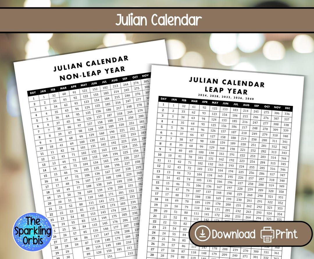 Julian Calendar | Military | Government | Digital Download | Printable ...