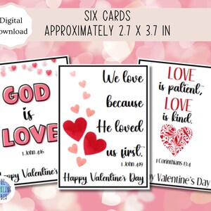 Printable Christian Valentines Cards | Bible Verse | Scripture | Set of ...