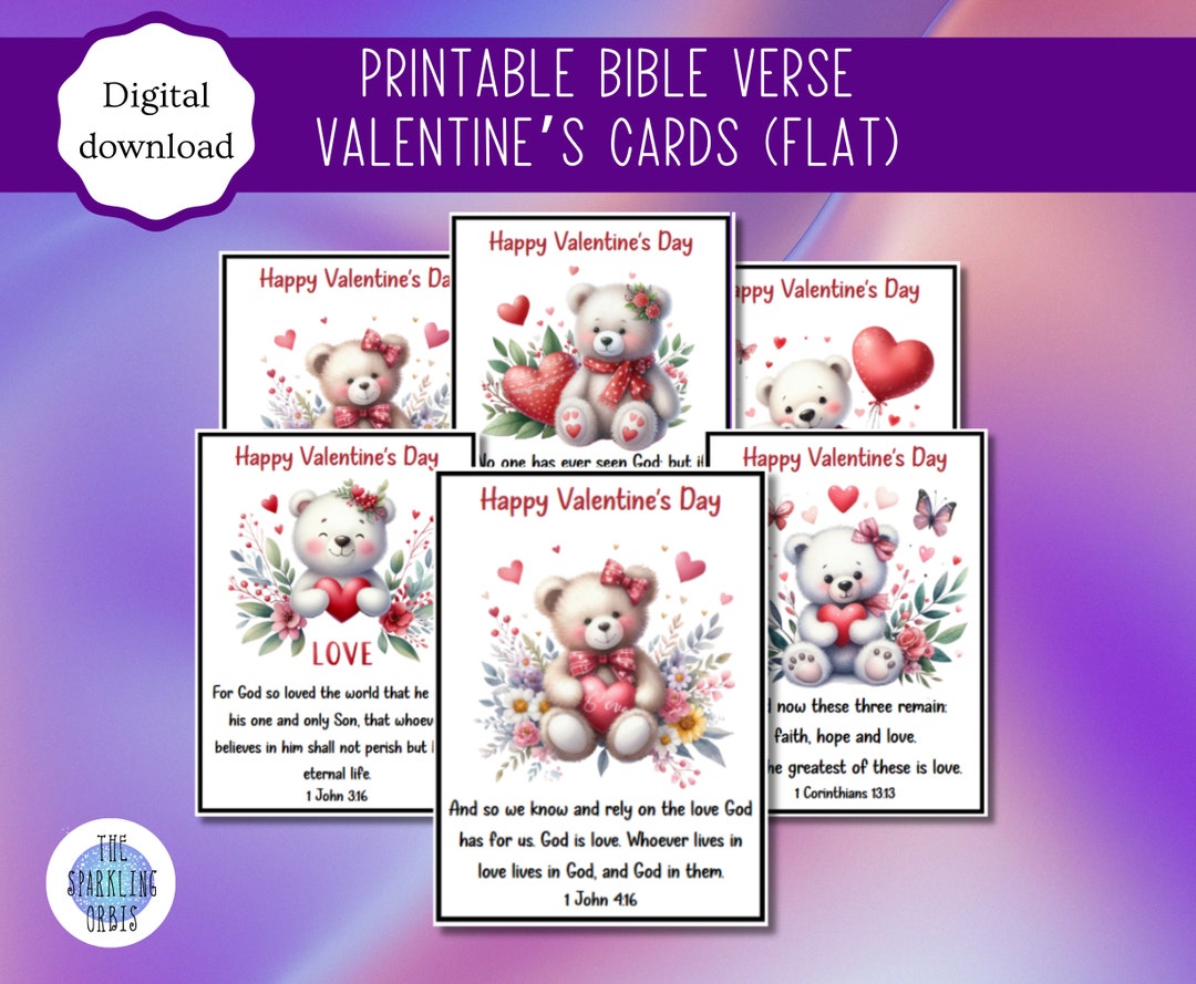 Printable Christian Valentine Cards | Flat Cards | Bible Verse ...