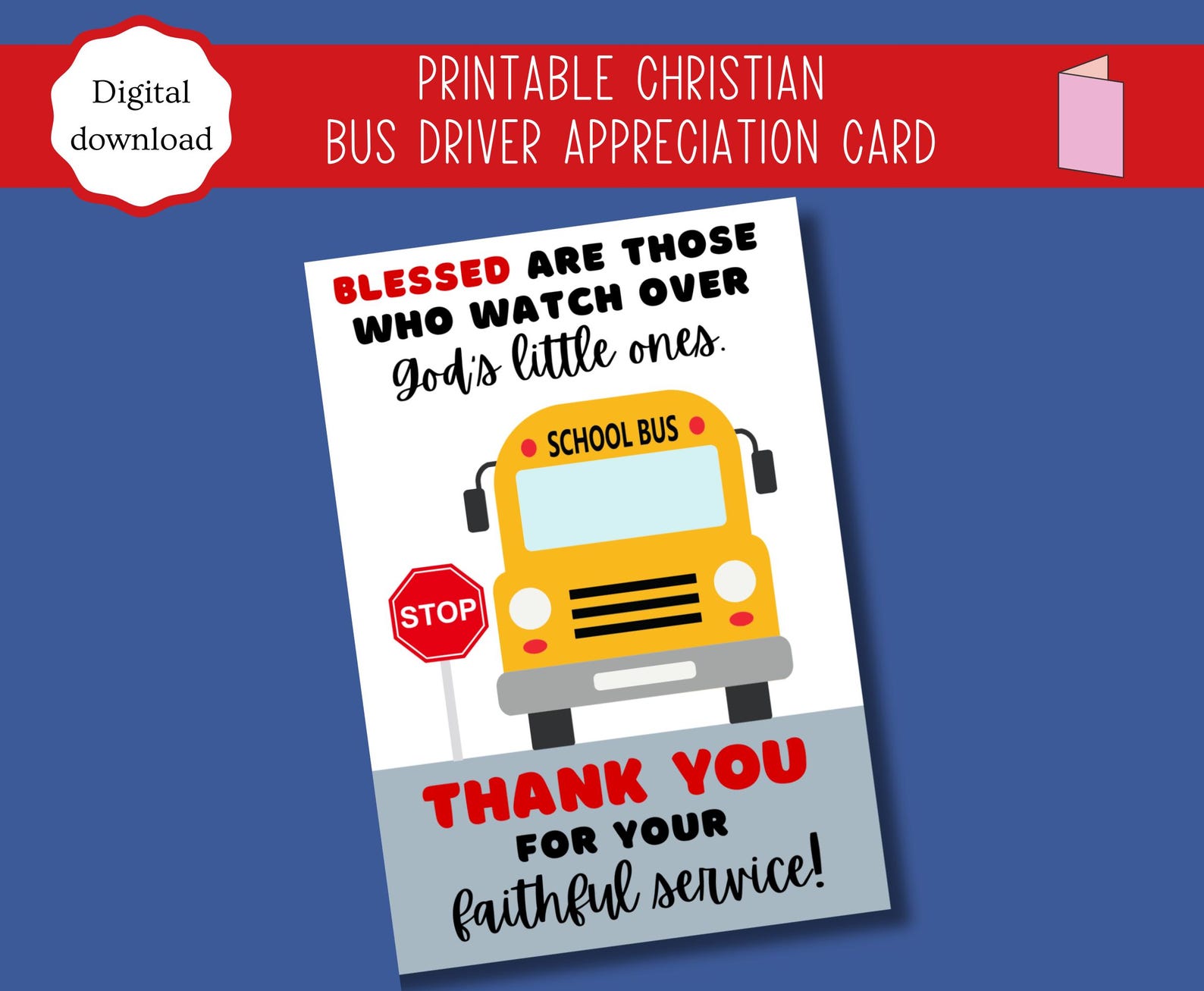Printable Bus Driver Thank You Card | Thank You Card | for Bus Driver ...