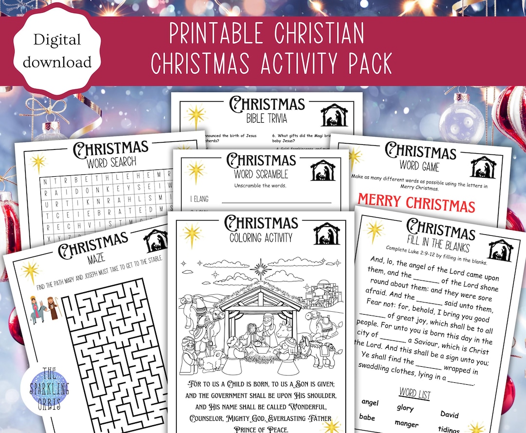 Printable Christian Christmas Activity Pack | Christmas | Sunday School ...