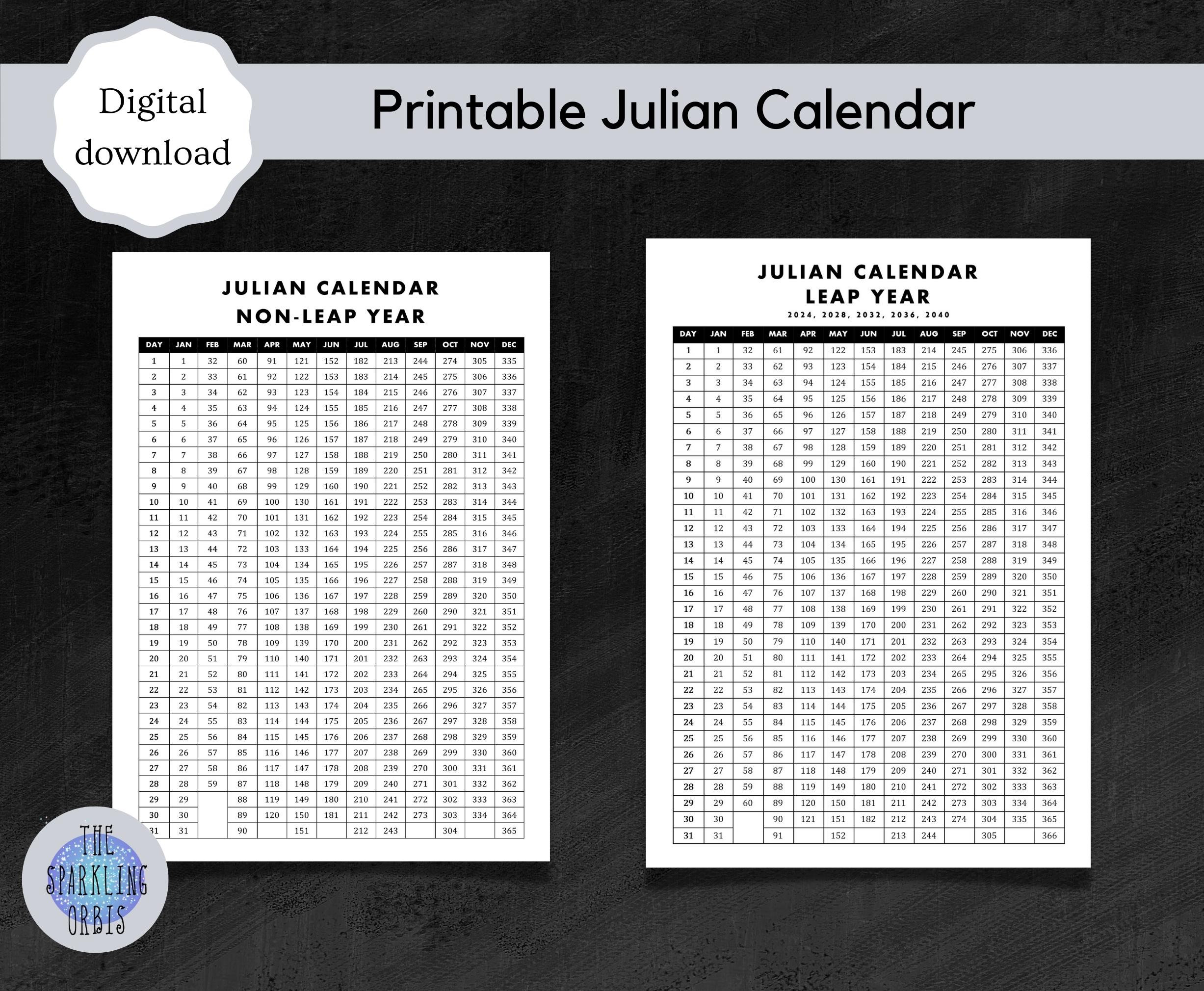 Julian Calendar Military Digital Download Printable PDF Etsy Julian Calendar Military Digital Download Printable PDF Etsy