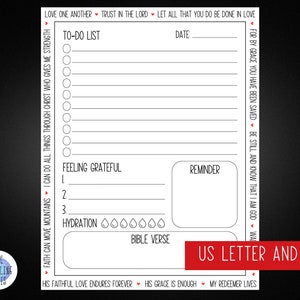 Printable Christian To-do List | Bible Quotes | US Letter and A4 ...